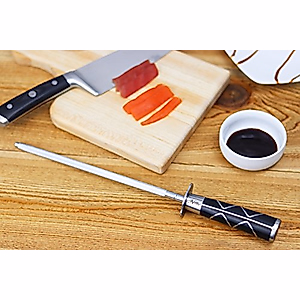 Professional Honing Steel (10” or 12”), Magnetized for Safety, No Rust, No Cheap Plastic! Noble’s Knife Sharpener Has an Oval Handle for a Firm Grip and is Built For Daily Use, Perfect for Chefs!