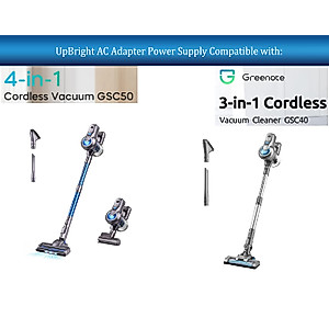 UpBright 26.5V AC/DC Adapter Compatible with Greenote GSC40 GSC50 22.2V 2200mAh 22.2VDC Lithium-ion Battery Lightweight Stick Vac Cordless Vacuum Cleaner 26.5VDC 500mA 0.5A Power Supply Cord Charger
