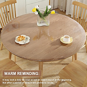 LovePads 2mm Thick Clear Round Table Cover Protector 48 Inch Clear Round Table Protector for Dining Room Table, Round Plastic Table Cover, Plastic Cover for Round Table, PVC Round Table Pads