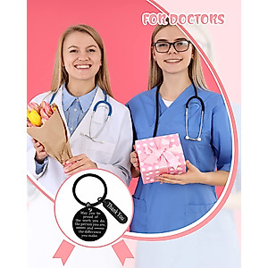 Yinkin 300 Pcs Christmas Employee Thank You Gifts Bulk Gifts for Coworkers Include 100 Inspirational Employee Appreciation Keychain Gifts 100 Organza Bags 100 Cards for Teacher Nurse Team(Black)