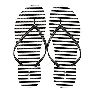 Old Navy Women Beach Summer Casual Flip Flop Sandals (10, O.N. New Black Stripe)