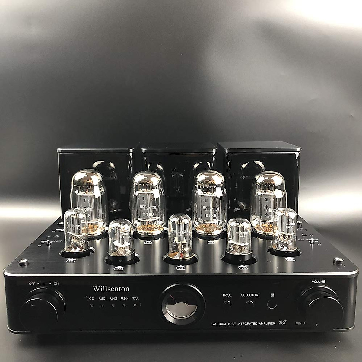 Willsenton R8 KT88/EL34 x4 Tube Amplifier Integrated AMP Power Amplifier Headphone Replaceable Basic Meter (Black)