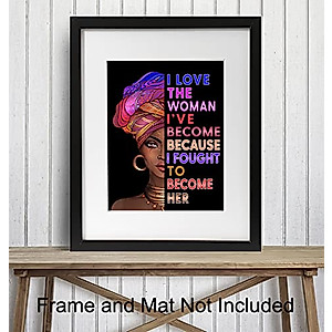 African American Afrocentric Wall Art Decor - Black Art - Motivational Wall Art - Positive Quotes Wall Decor - Encouragement Gifts for Women Girls - Inspirational Quotes - Motivational Posters Sayings