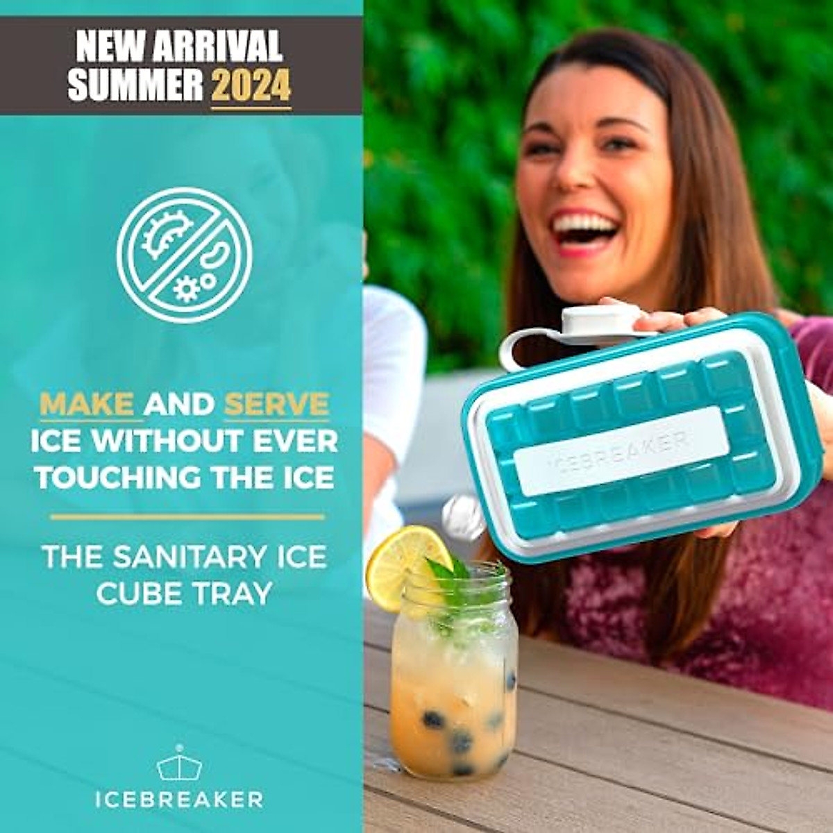 ICEBREAKER POP 2024: Make And Serve Ice Without Ever Touching The Ice | The Sanitary Silicone Ice Cube Tray for Freezer | Patented Ice Trays for Freezer | This Ice Cube Maker Makes 18 Cubes