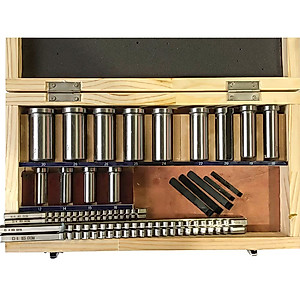 ICZW Keyway Broach Set HSS Keyway Cutting Tool for Lathe Metric Size Broaches with Bushings and Shims (22 pcs)