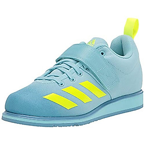 adidas Women's Powerlift 4 Cross Trainer, Hazy Sky/Solar Yellow/Hazy Blue, 9.5
