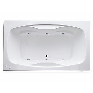 Carver Tubs - AR7242 - 6 Jet Whirlpool - 72"L x 42"W x 20.5"H - Drop In White Acrylic Bathtub (Left Hand Motor)