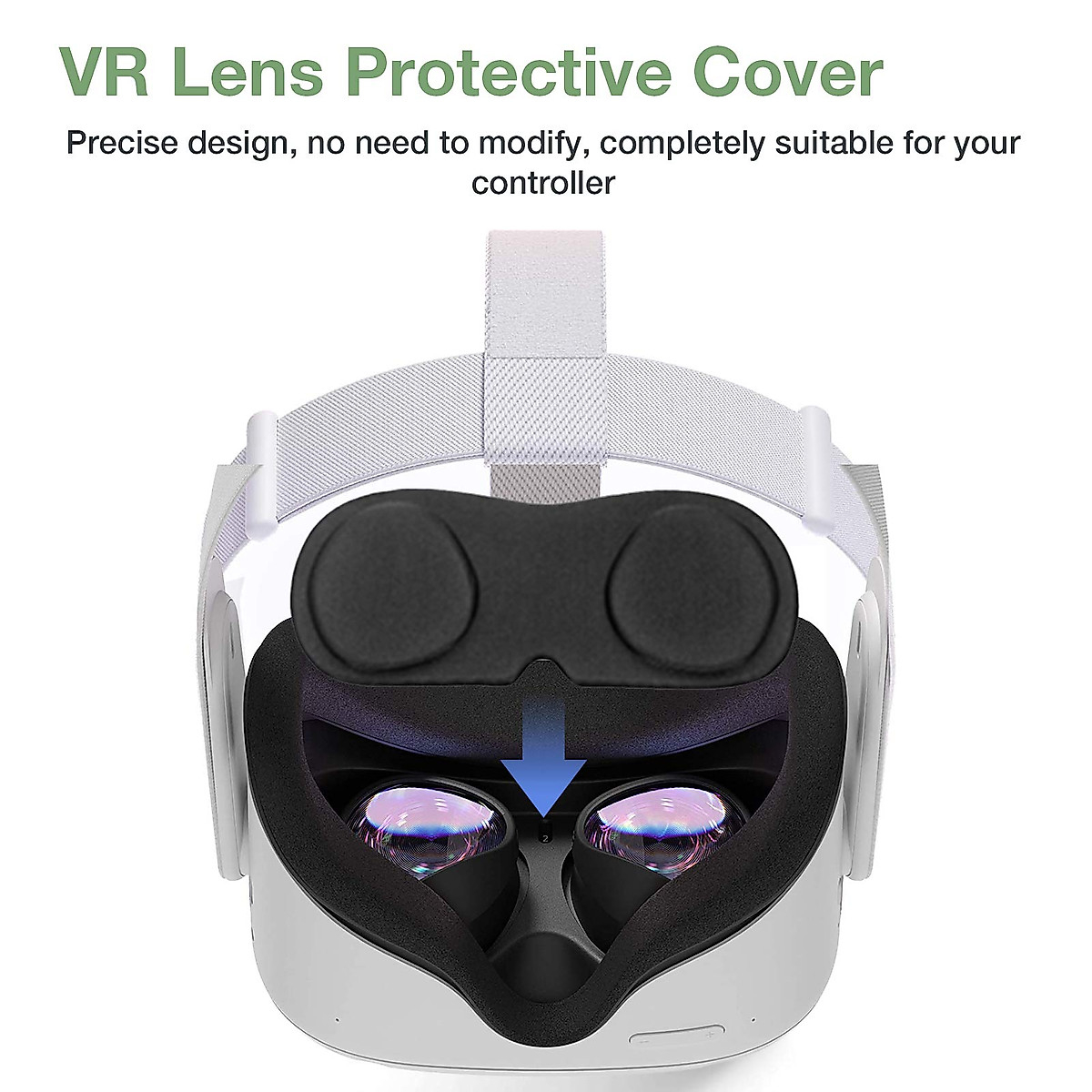 Oculus Quest 2 Protective Cover Set,Oculus Quest 2 Controller Straps,Quest Lens Cover,Lens Protect Cover for Oculus Quest 2,Anti-Throw Sweatproof Handle Protective Sleeve