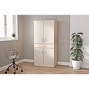 Inval AM-16423 Computer Desk, Washed Oak/Beech