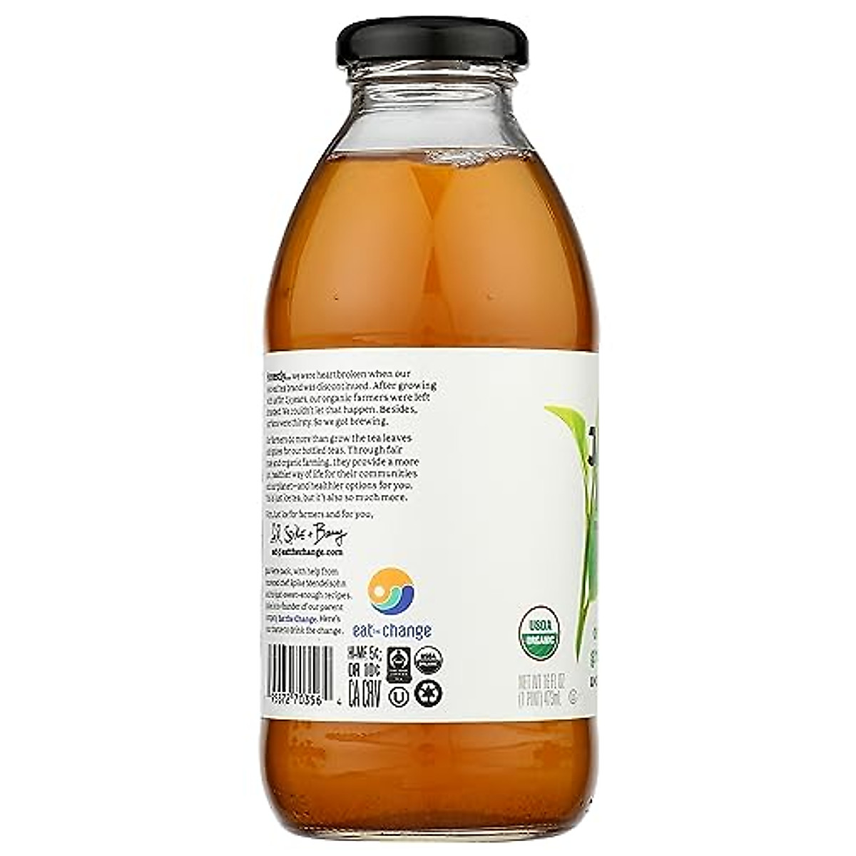 Just Ice Tea Ready To Drink Original Green Tea Unsweetened, Contains Caffeine, Fair Trade, Kosher, USDA Certified Organic, 16 Fluid Ounce (Pack of 12)