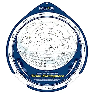 Tirion Double-Sided Multi-Latitude Planisphere Night Sky Star Map Guide for Astronomy