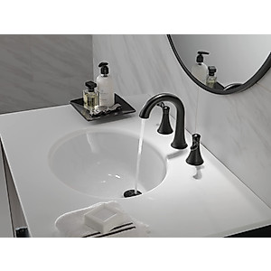 Delta Faucet Esato Widespread Bathroom Faucet 3 Hole, Matte Black Bathroom Faucet, Bathroom Sink Faucet, Drain Assembly Included, Matte Black 35897LF-BL