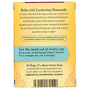 Yogi Tea, Chamomile, 16 Count, Packaging May Vary