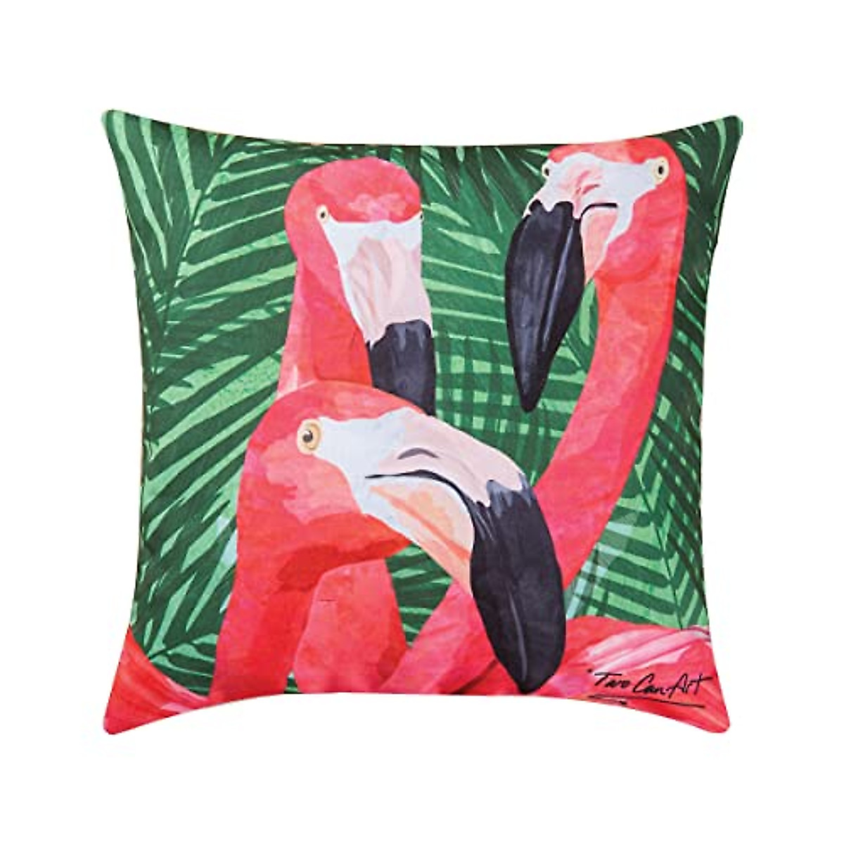 Home & Garden Pink Flamingo Indoor Outdoor Pillow Tropical Beach Premium Decor Decoration Accent Throw Pillow 18" x 18" Multi