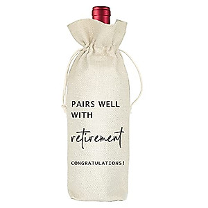 Socive Retirement Wine Bag, Retirement Gifts Wine Bags, Pairs Well With Retirement, Gift for Him or Her, Retirement Gifts Leaving Gifts for Colleagues Best Friends Coworkers Boss Nurse Teachers