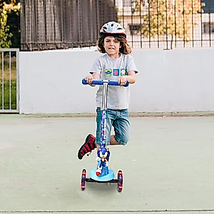 Sonic The Hedgehog 3D Kick Scooter for Kids, Self-Balancing 3 Wheeled Light Up Scooter with Extra Wide Anti-Slip Deck, Rear Brake, Lean to Steer, Lightweight Design, for Kids 3 and up, 75 LB Limit