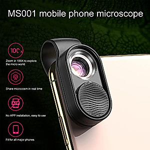 PUSOKEI 100X Phone Microscope,Mini Pocket Phone Camera Lens Attachment Microscopes with Universal Clip and LEDs,Portable USB Micro Magnifier for Kids Adults Trichome Coin