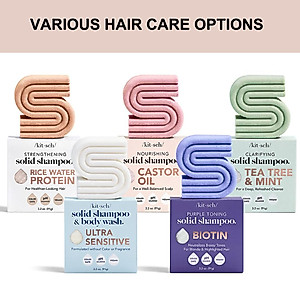 Kitsch Tea Tree & Mint Anti-Dandruff Shampoo Bar - Vegan, Natural, Paraben & Sulfate Free | For Itchy Scalp & All Hair Types | Made in US, 3.2oz