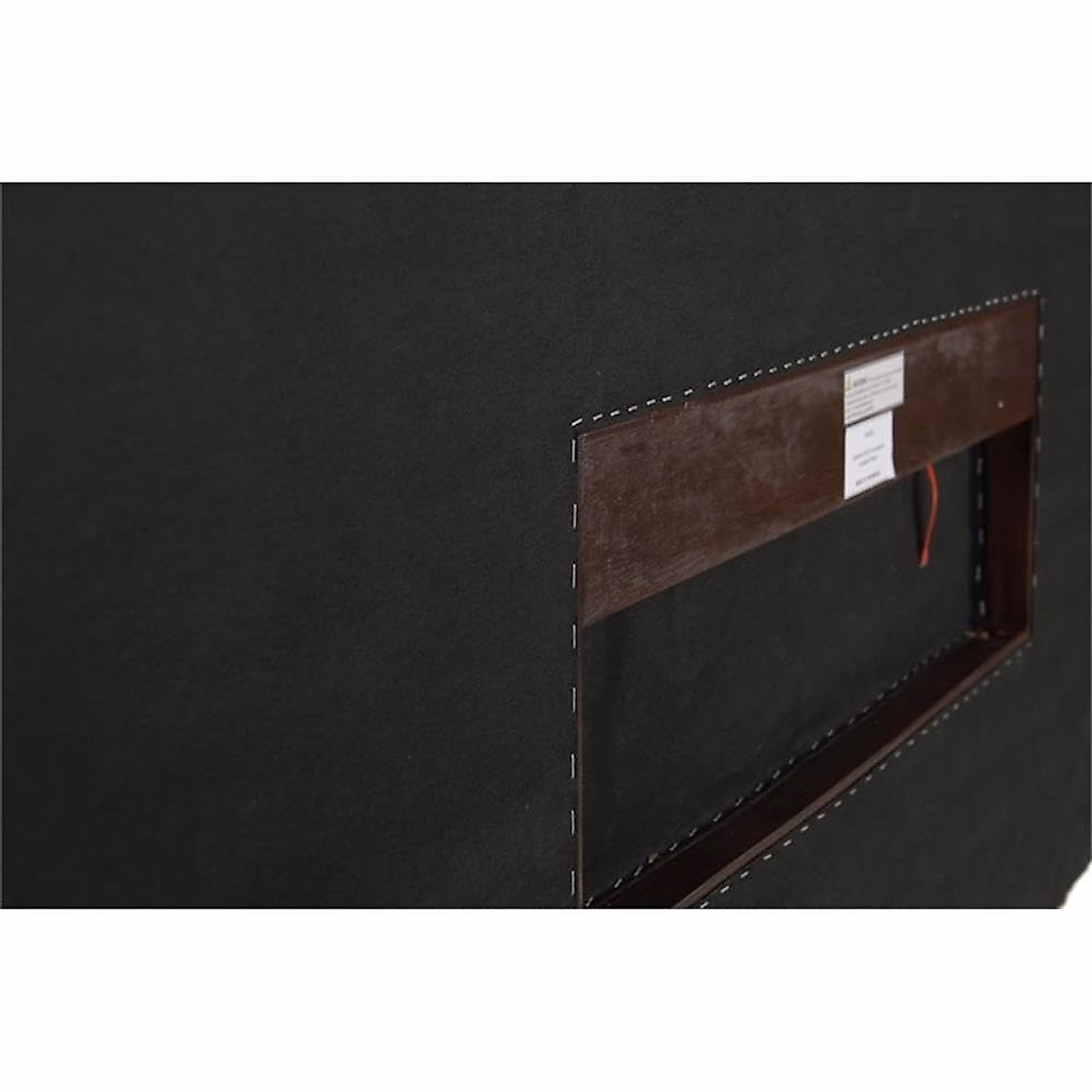 MAKLAINE 78.5" Banana Leaf Panel Headboard in Honey/Dark Brown