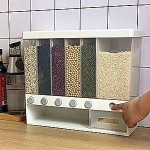 XHSP Dry Food Dispenser,Wall Mounted Cereal Dispenser with Lids, Space Saving Plastic Storage Containers for Convenient Storage of Rice Nuts Beans Candy Cereals and Free Control of Cereal Output
