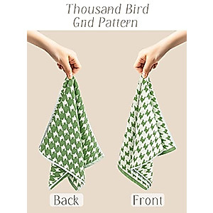 Bathroom Hand Towels 29” x 13”, Ultra Soft Hand Towel Set Houndstooth Pattern, 4 Pack Face Towels for Daily Use, Orange Yellow Green Lilac