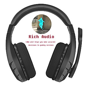 NUBWO U3 Gaming Headset with Mic for PC, PS4, PS5, Xbox 1, Mac, Switch, Wired Over-Ear Gaming Headphones with Mic Clear Call, Lightweight & in-Line Control-Black