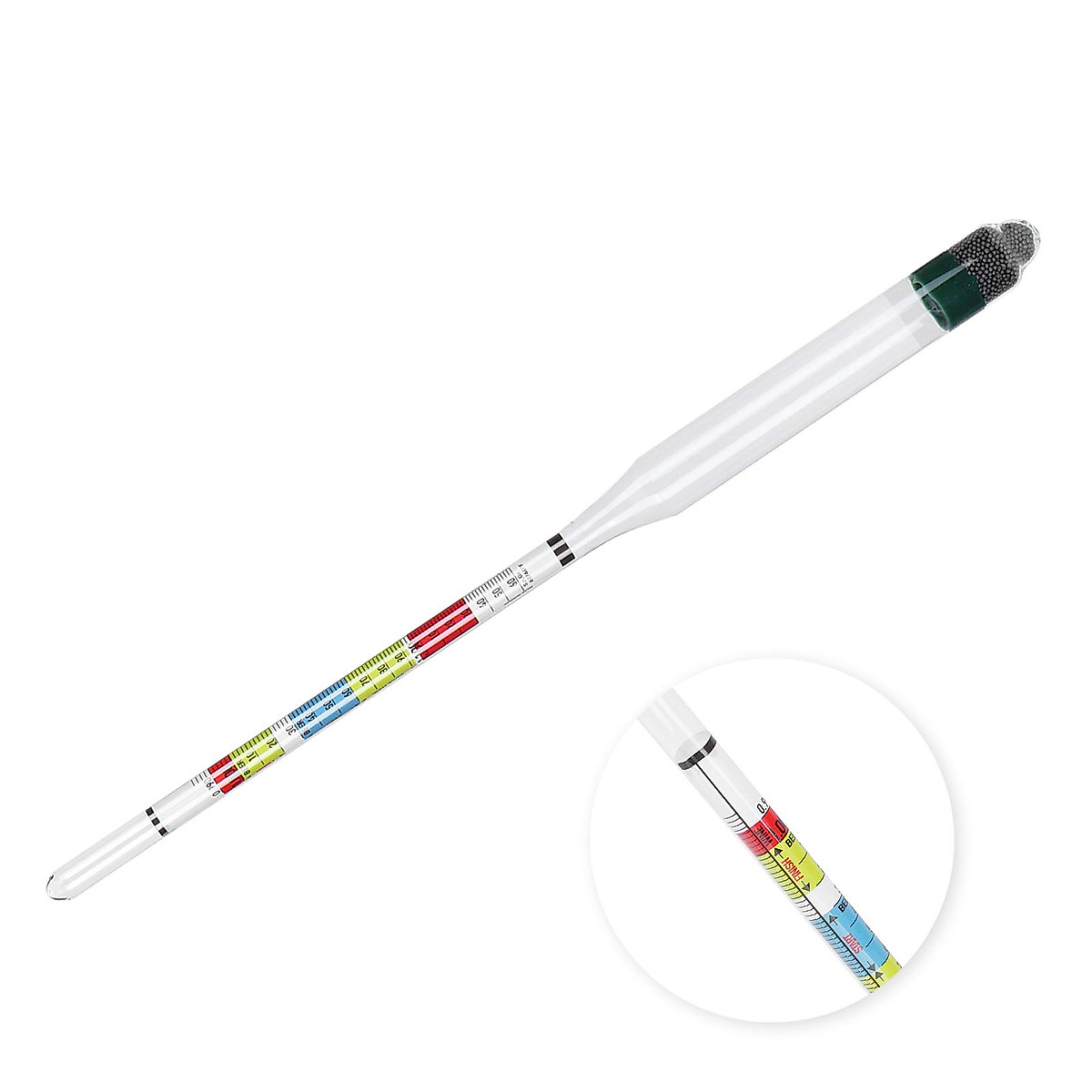 BORDSTRACT Hydrometer Alcohol 0-200 Proof Hydrometer Alcohol, Triple Scale Hydrometer for Home Brew Beer, Wine, Mead and Kombucha