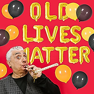GallaRato Old Lives Matter Balloon Old Lives Matter Banner Retirement party decorations Retirement Backdrop 40th 50th 60th 70th 80th 90th 100th Birthday Party Decorations