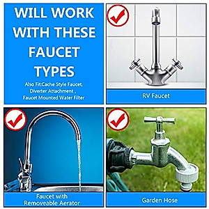 7 Pieces Faucet Adapter Kit, Kitchen Sink Brass Aerator Adapter Male/Female Faucet Adapter to Connect Garden Hose, Water Filter, Standard Hose via Diverter