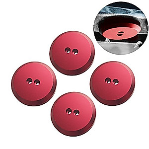 Dewhel Jack Pad Adapter Billet Anodized Red Aluminum Floor Jack for Corvette C8/C7/C6 Premium Bolt on Jack Points - 4 Pack¡­