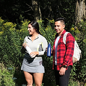 Aquapelli Vacuum Insulated Sport Bottle, 16 Ounces, Blueprint Blue