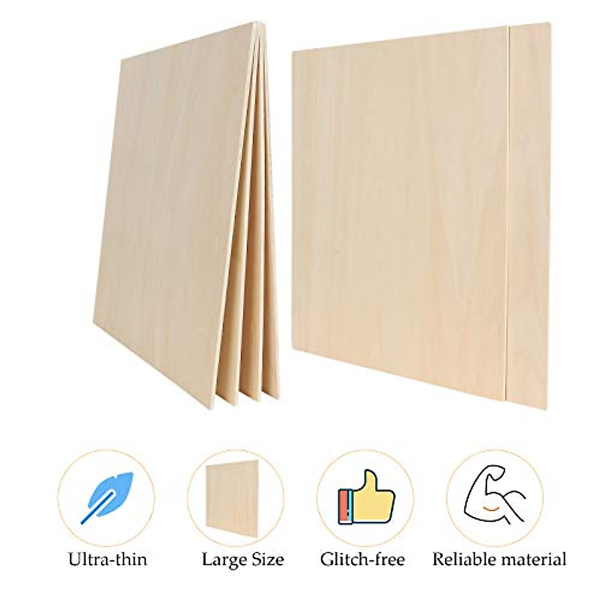 12 Pack Basswood Sheets 1/8 x 11.8 x 11.8 Inch Plywood Board, Thin Natural Unfinished Wood for Crafts, Hobby, Model Making, Wood Burning and Laser Projects