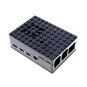 Raspberry Pi 4 Case - Pi-Blox Enclosure (Black)