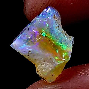 Dazzlegems Ultra Fire Opal Rough Gemstone, Raw Crystals Gemstone, Ethiopian Opal Rock, Jewelry Making Supplies, Chakra Healing, Energy Stone, Reiki, Meditation, Art-Crafts-Diy Stone,04.30Cts,