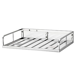 JF-XUAN Kitchen Shelf Stainless Steel Microwave Oven Rack Shelf Unit Compatible with Kitchen Utensils Towels Mits And More Home Organiser (Color : Silver, Size : 55X38.5X10.5CM)