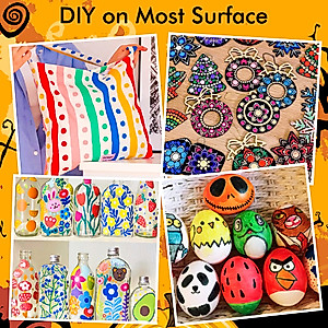 Shuttle Art 36 Colors Dual Tip Acrylic Paint Markers, Dot Tip and Fine Tip Acrylic Paint Pens for Rock Painting, Ceramic, Wood, Canvas, Plastic, Glass, Stone, Calligraphy, Card Making, DIY Crafts