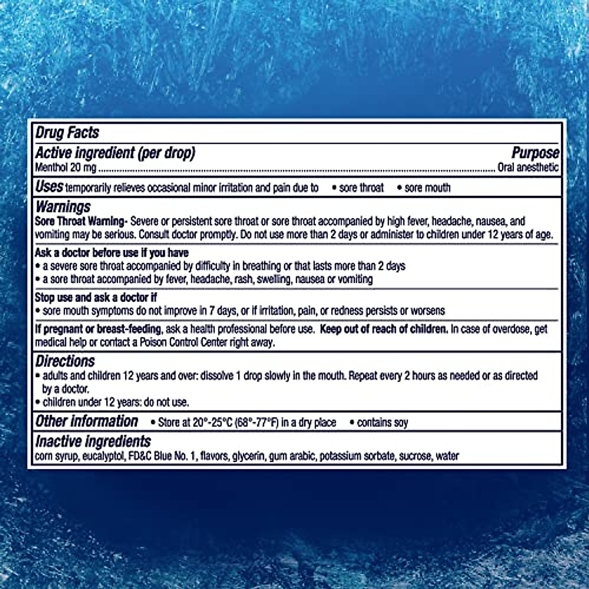 VapoCOOL Severe, Medicated Drops, Menthol Soothes Sore Throat Pain Caused by Cough, Winterfrost Flavor, 225 Drops (5 Packs of 45)