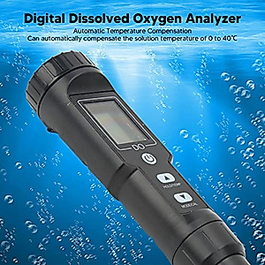Dissolved Oxygen Detector, High Accuracy Water Oxygen Measuring Pen Large Display Screen for Mariculture