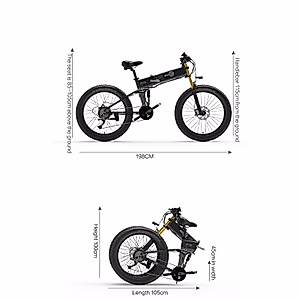 Bezior X Plus Electric Bike for Adults, Foldable 26" x4.0 Fat Tire Electric Bicycle, 1500w Motor 48V 17.5Ah Removable Lithium Battery, Up to 25MPH, 27-Speed Gear and Dual Shock Absorber Ebikes