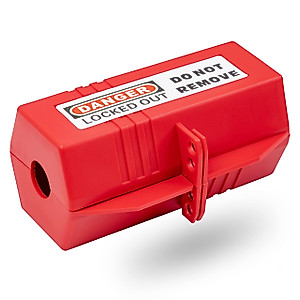 TRADESAFE Plug Lock for Lockout Tagout - 220 Volt Power Cord Lockout, Large Electrical Plug Lock, Industrial Grade Electrical Plug Lockout Device, OSHA Compliant Red