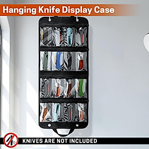 SWISSELITE Knife Display Bag, Felt Knife Display Case, Foldable Knife Storage Holder, Knife Carrying Organizer with 16 Slots