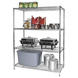Regal Altair 24" Deep x 30" Wide x 86" High 4 Tier Chrome Wire Shelving Kit | NSF Commercial Storage Rack Unit