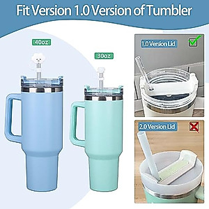 Raymall Silicone Spill Proof Stopper 8pcs, Straw Topper Tumbler Accessories with 2 Round Leak Stopper, 2 Square Spill Stopper and 4 Straw Covers Cap for Stanley Cup 40oz/30oz 1.0 Version Straw Cover