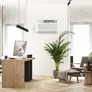 Keystone 12,000 BTU 230V Wall Mounted Air Conditioner & Dehumidifier with Remote Control - Quiet Wall AC Unit for Bedroom, Bathroom, Nursery, Medium Sized Rooms up to 550 Sq.Ft.