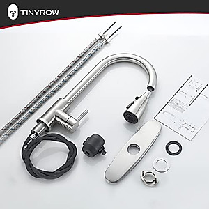 TINYROW Kitchen Faucet with Pull Down Sprayer Kitchen Sink Faucet Brushed Nickel, Single Handle Stainless Steel Kitchen Sink Faucets