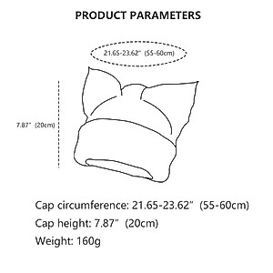 Cat Ear Hat Cute Beanie Hat Knit Wool Cap Warm Slouchy Crochet Hat (Pink)