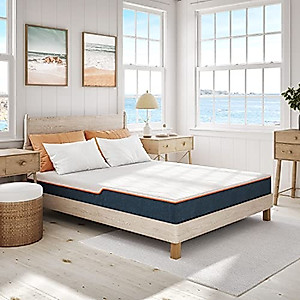 Nautica Home Enliven 8" Medium Gel Memory Foam Mattress with Cooling Air Flow and Pressure Relieving Foam Layers, Bed-in-a-Box, King, White