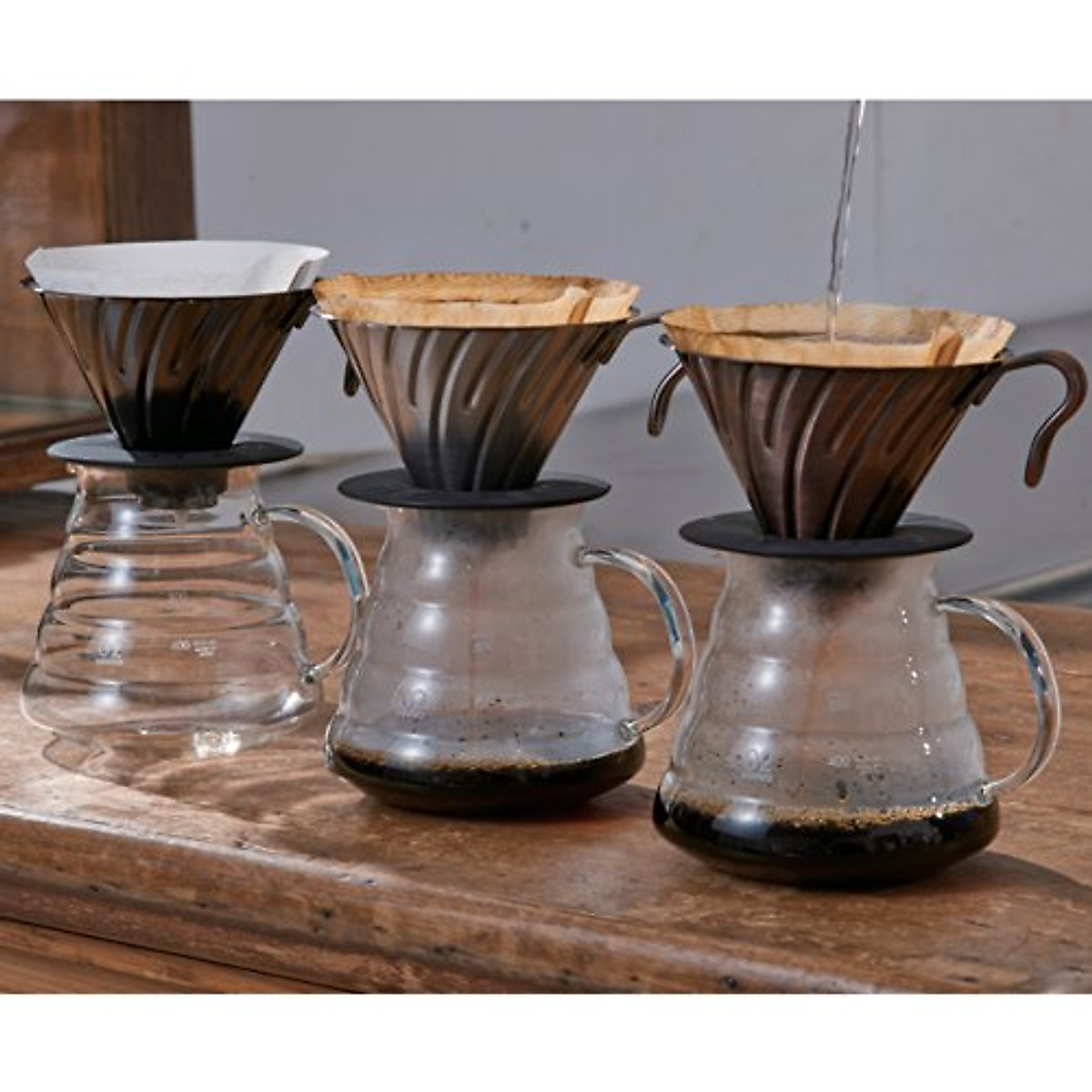 Hario V60 Metal Coffee Dripper, Size 02, Silver