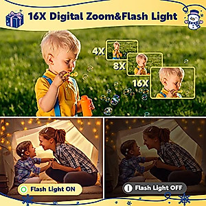 Digital Camera, Upgraded 48MP Autofocus FHD 1080P Small Digital Camera for Kids Video Camera with 32GB SD Card 16X Digital Zoom, Compact Point and Shoot Vlogging Camera for Teens Students Adult