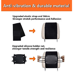 Car Headrest Tablet Mount Holder for Kids Back Seat, Fit for Ipad, Kindle, Fire HD 7,8,10,HDX, Nintendo Switch and Other 7 to 10.9 Inch Tablets, 360 Adjustable, Anti Vibration and Easy to Instal